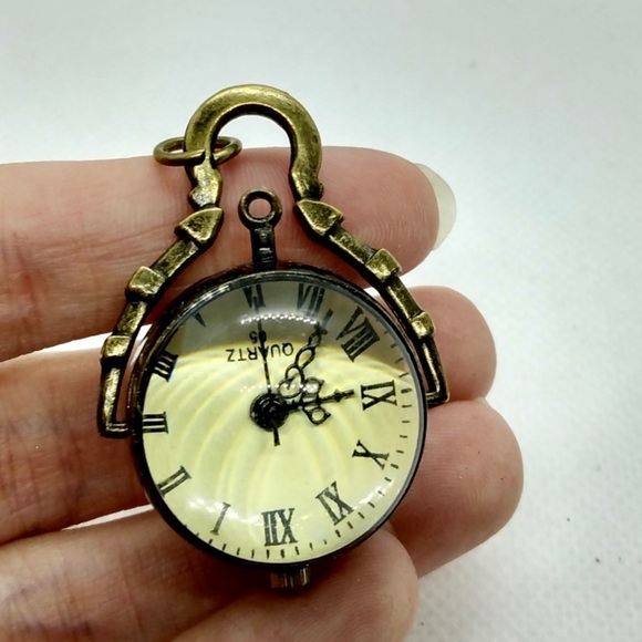 Jewelry | Vintage Time Piece Dome Clock Necklace Pendant | Poshmark